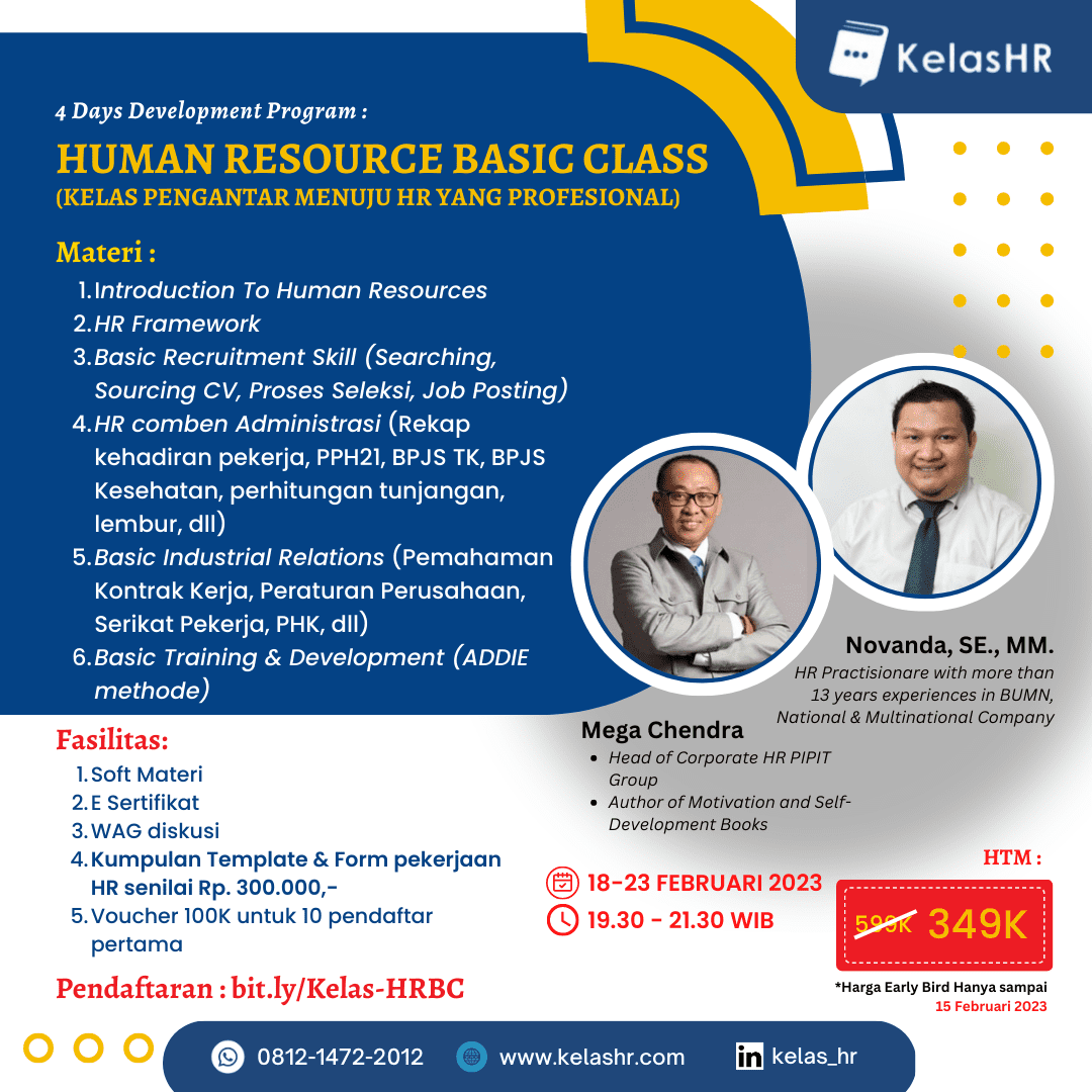 4 Days Development Program : Human Resources Basic Class - Kelas HR
