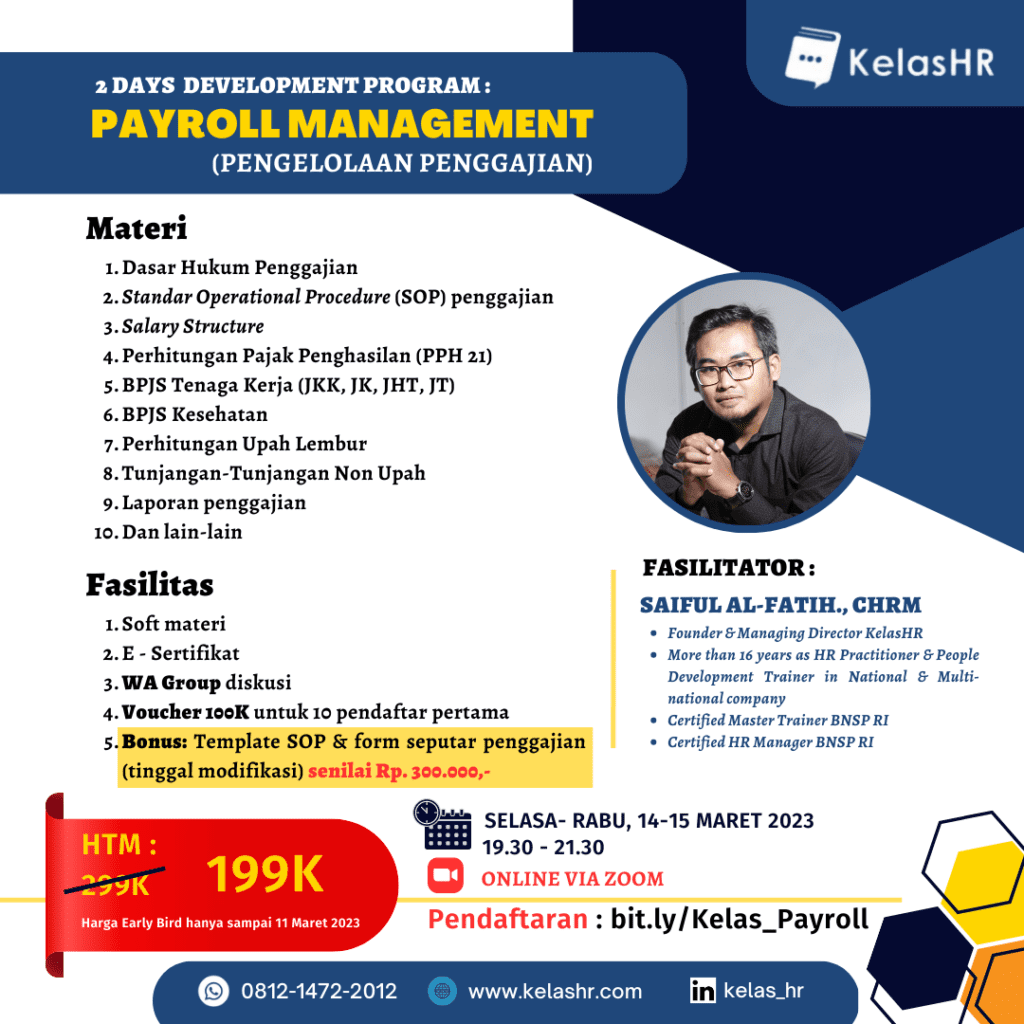 2 Days Development Program : Payroll Management (Pengelolaan Penggajian) - Kelas HR