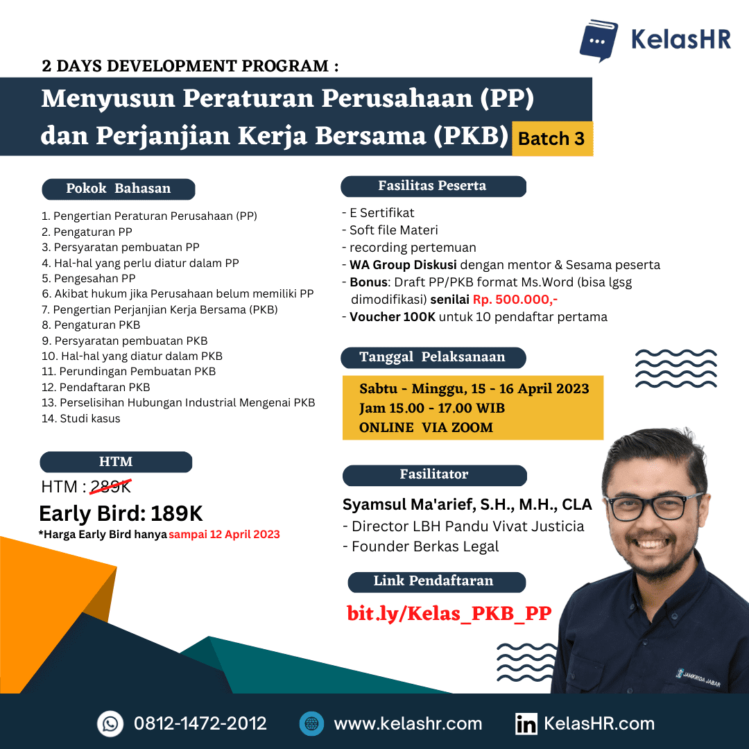 2 Days Development Program: Menyusun PP & PKB - KelasHR