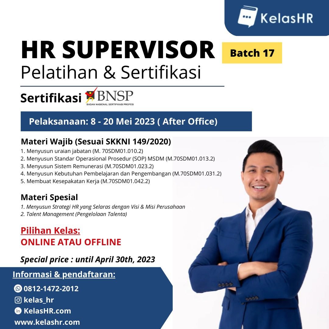 Pelatihan & Serfikasi Supervisor Batch 17 - Kelas HR