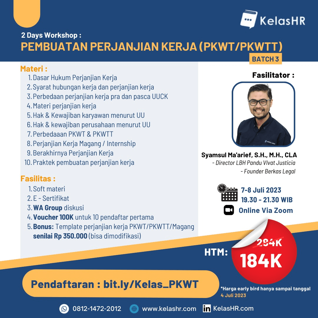 Perjanjian Kerja (PKWT/PKWTT) Batch 3 - Kelas HR