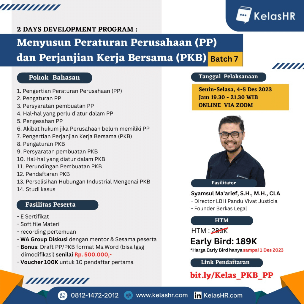 2 Days Development Program: Menyusun PP & PKB - KelasHR