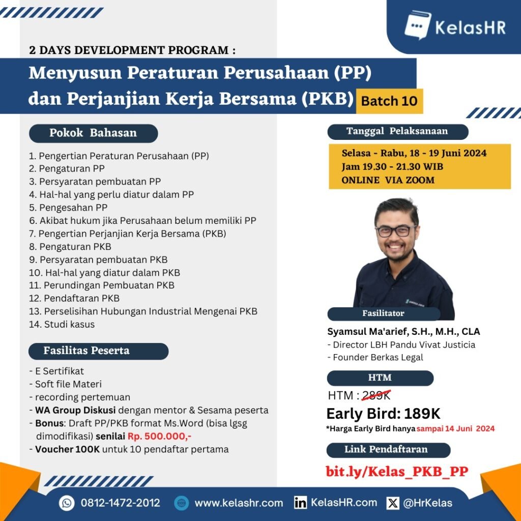 2 Days Development Program: Menyusun PP & PKB - Kelas HR