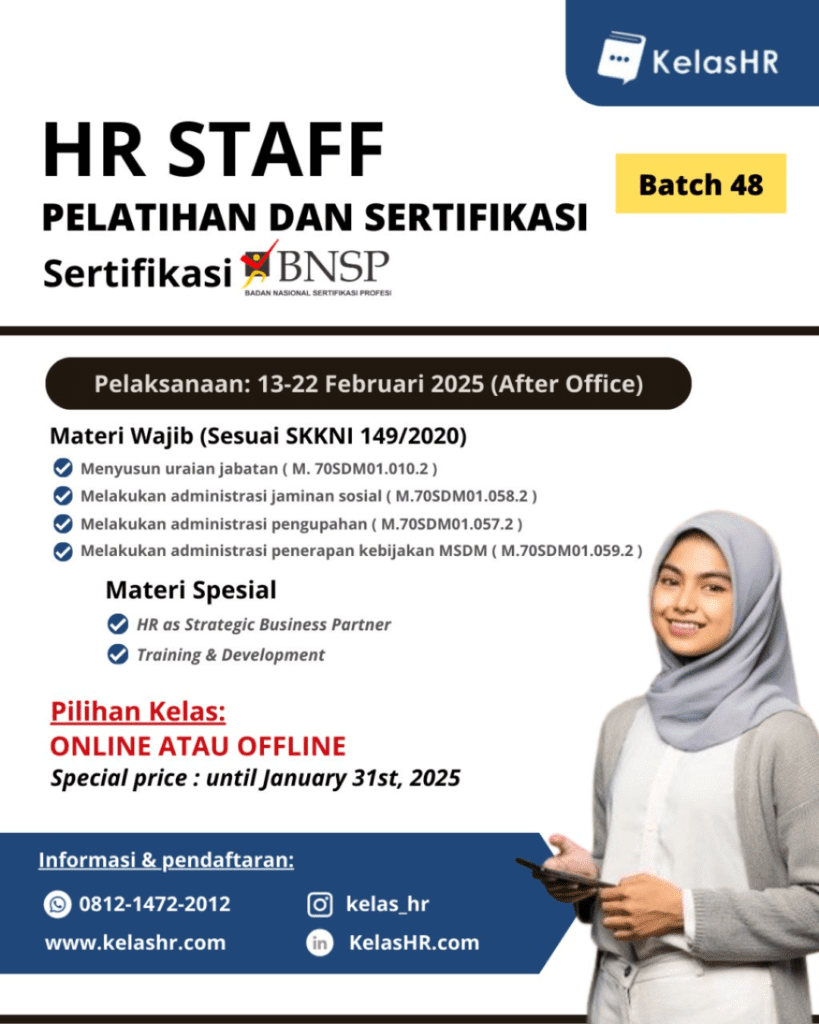 Sertifikasi HR Staff BNSP - Kelas HR
