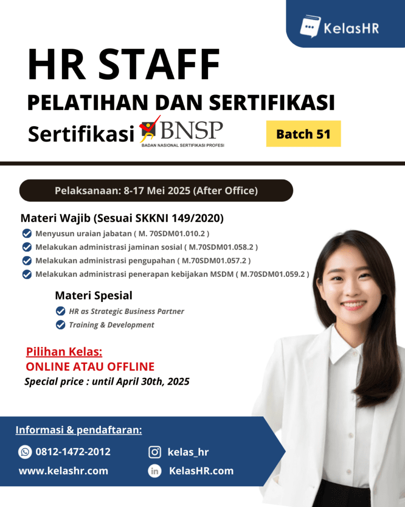 Sertifikasi HR Staff BNSP - Kelas HR