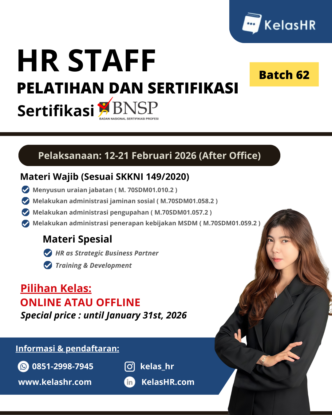 Sertifikasi HR Staff BNSP - Kelas HR